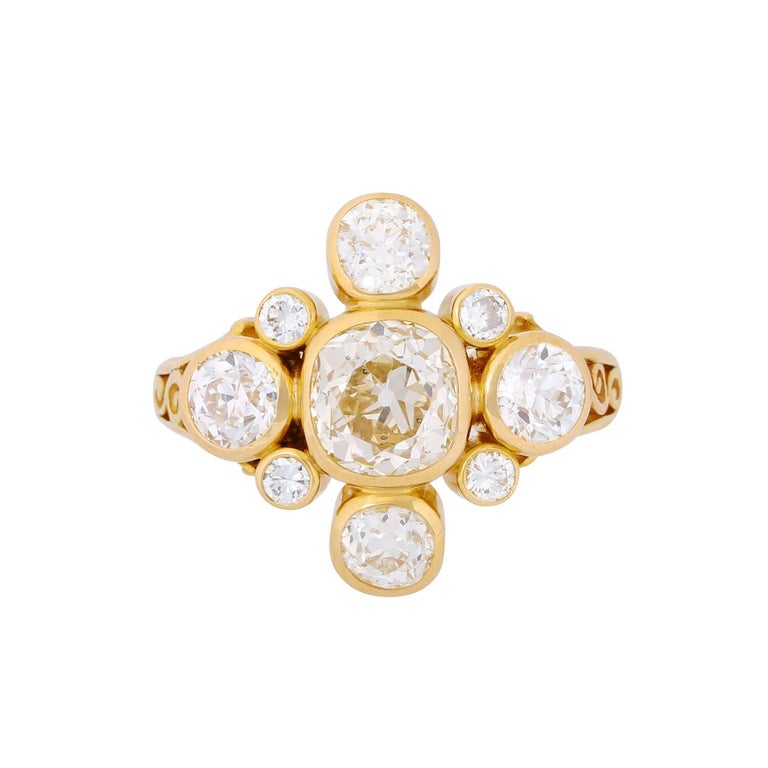 Antique English Ring with Diamonds For Sale at 1stDibs