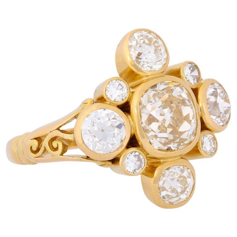 Antique English Ring with Diamonds For Sale at 1stDibs