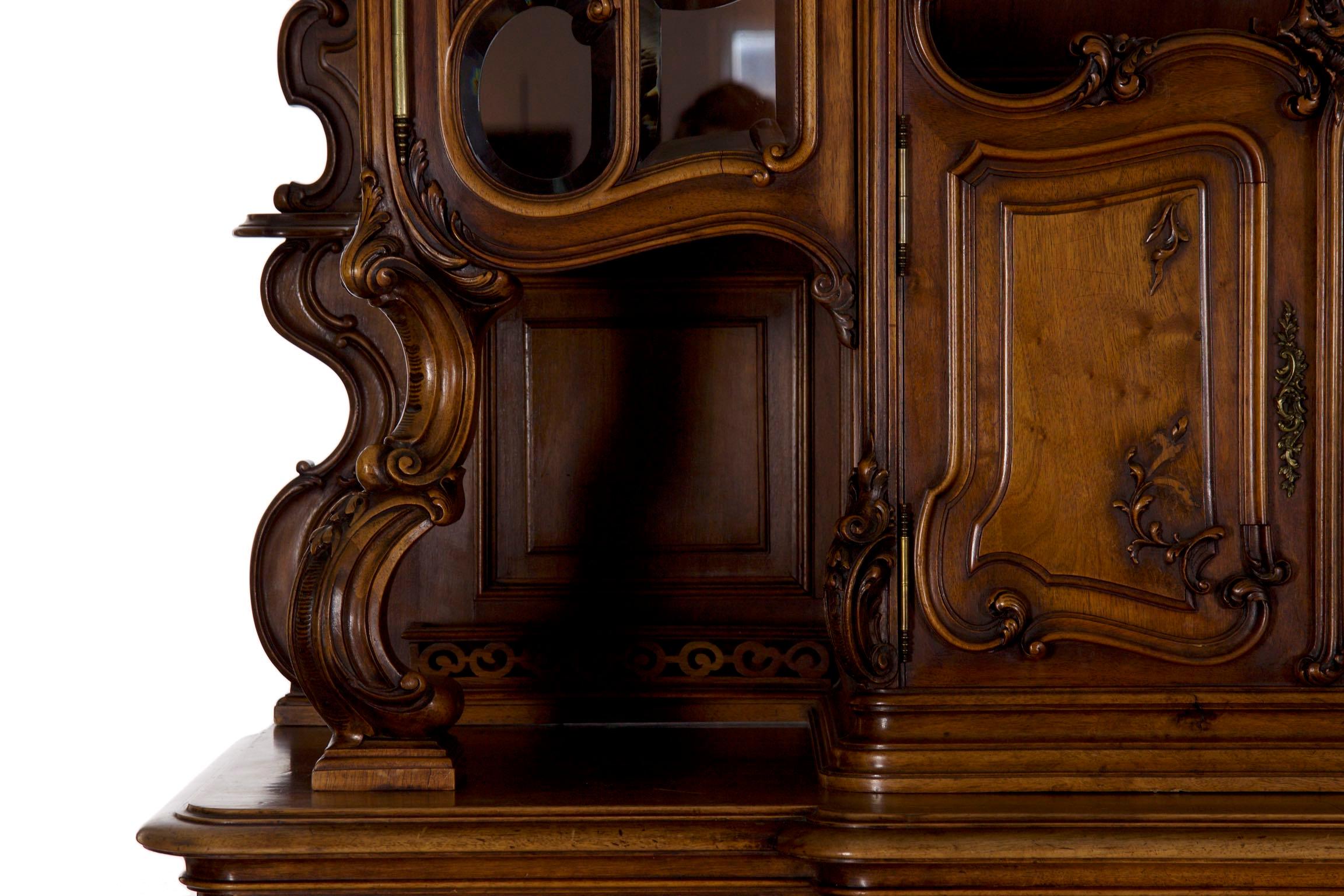 Antique English Rococo Revival Cabinet Server Buffet Deux Corps, circa ...