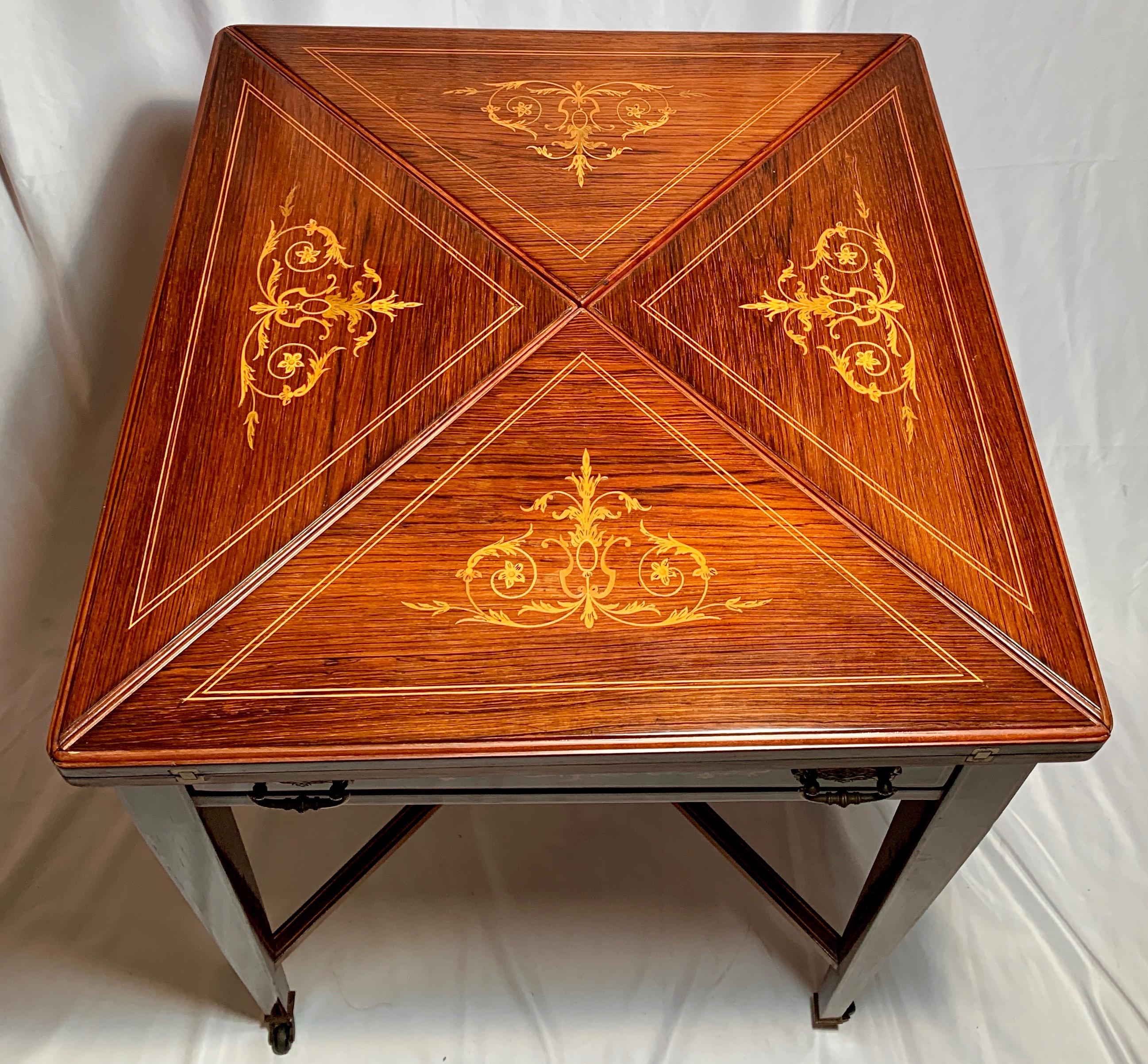 Antique English Rosewood Handkerchief Table, circa 1880 at 1stDibs