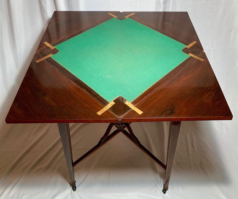Antique English Rosewood Handkerchief Table, circa 1880 at 1stDibs