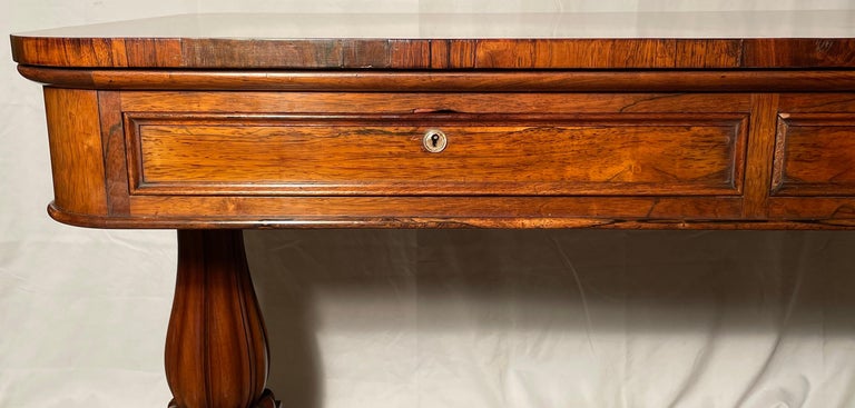 Antique English Rosewood Library Table, Circa 1860 For Sale at 1stDibs