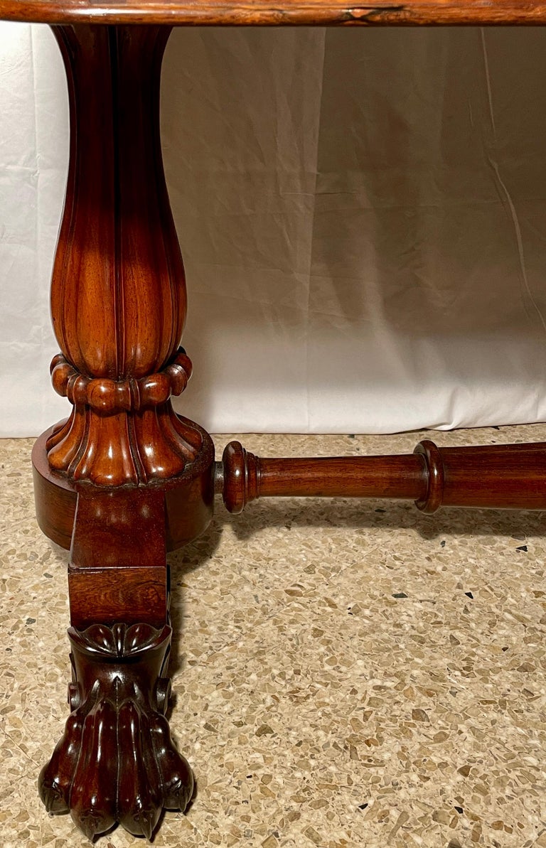 Antique English Rosewood Library Table, Circa 1860 For Sale at 1stDibs