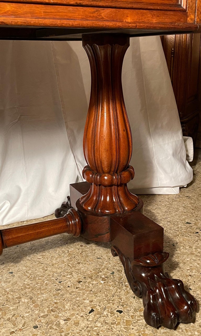 Antique English Rosewood Library Table, Circa 1860 For Sale at 1stDibs