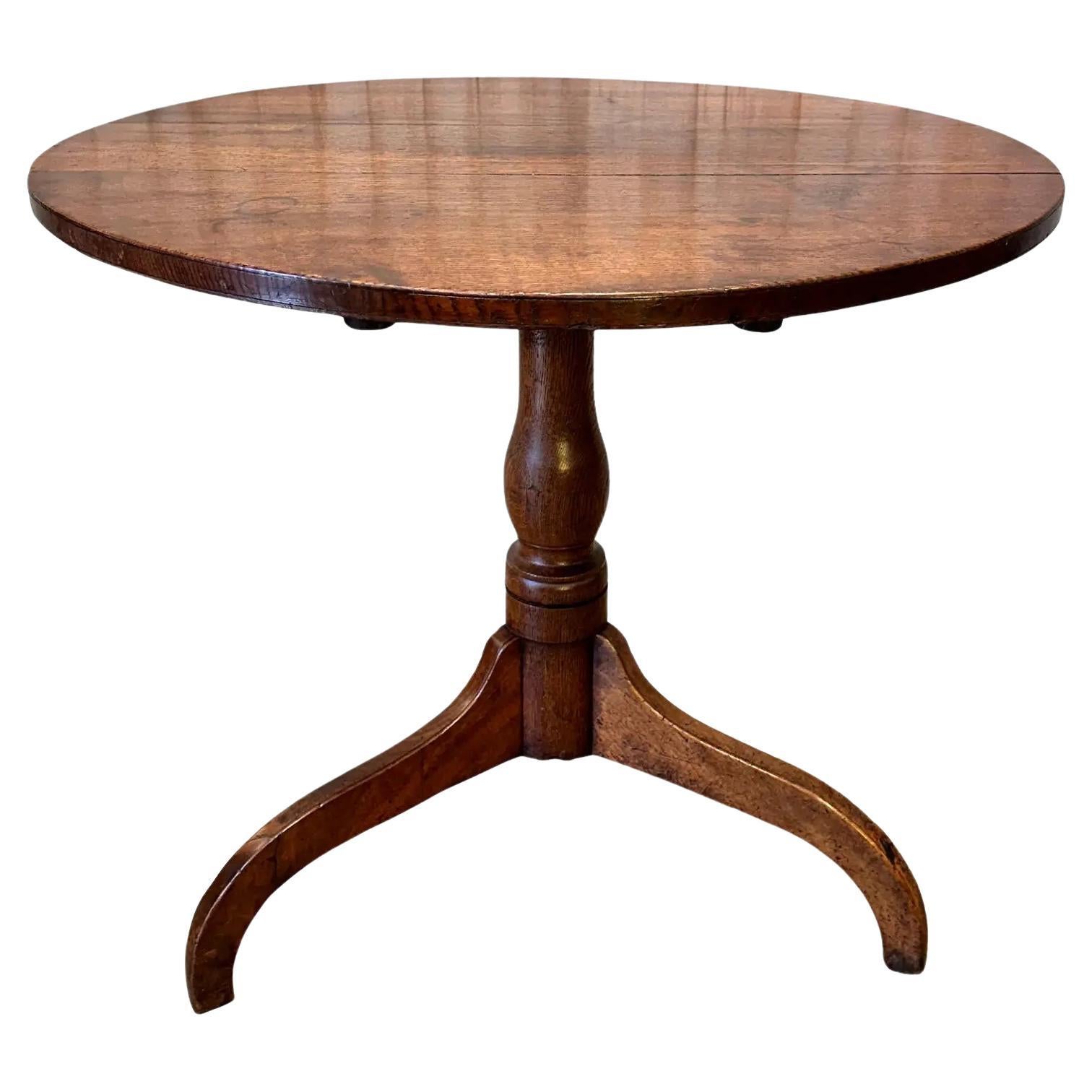 Antique English Round Pedestal Table For Sale at 1stDibs