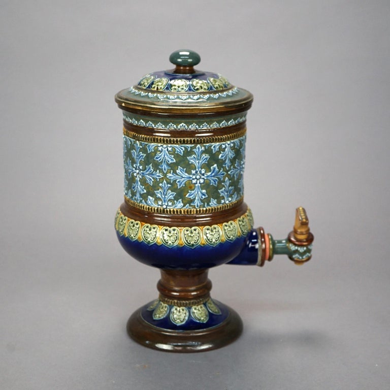 Antique English Royal Doulton Pottery Tea Dispenser, circa 1890 For ...