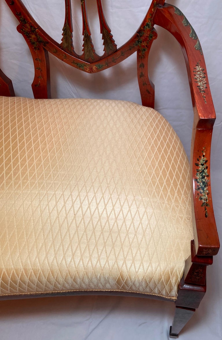 Antique English Satinwood Settee, Circa 1895-1910 For Sale at 1stDibs