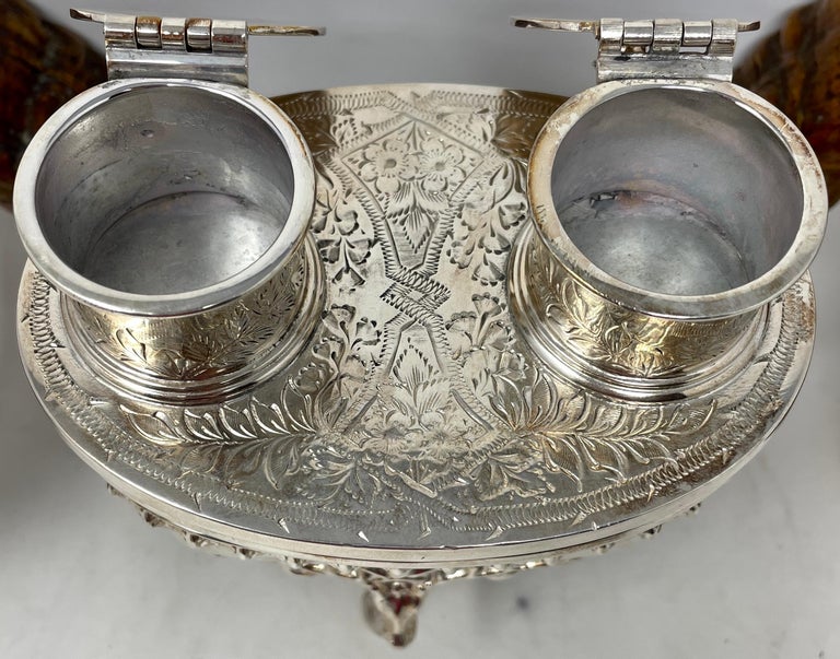 Antique English Sheffield Silver Mounted Ram's Horn Snuff Mull, Circa ...