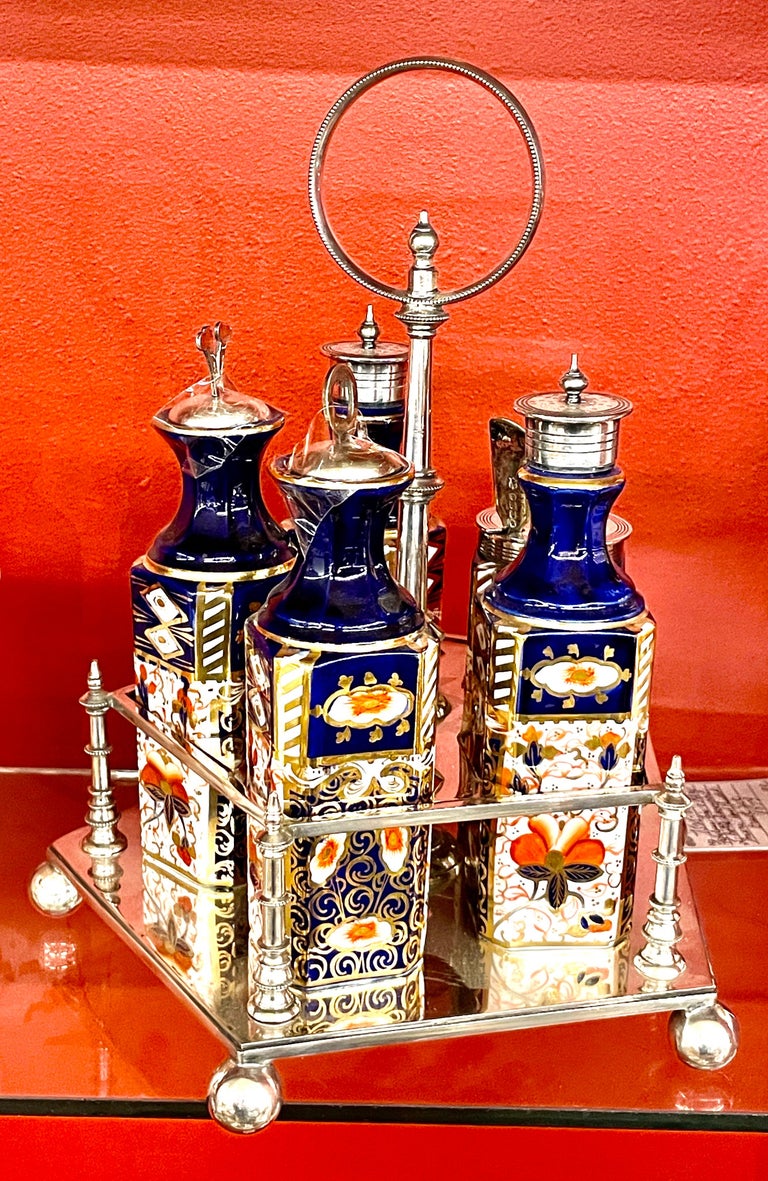 Antique English Sheffield Silverplate and Davenport Imari China 5 ...