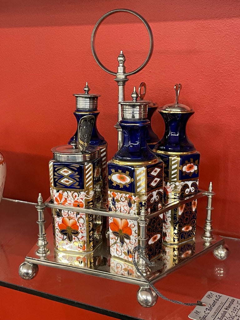 Antique English Sheffield Silverplate and Davenport Imari China 5 ...