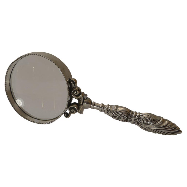 Antique English Silver Handled Magnifying Glass, 1906 at 1stDibs