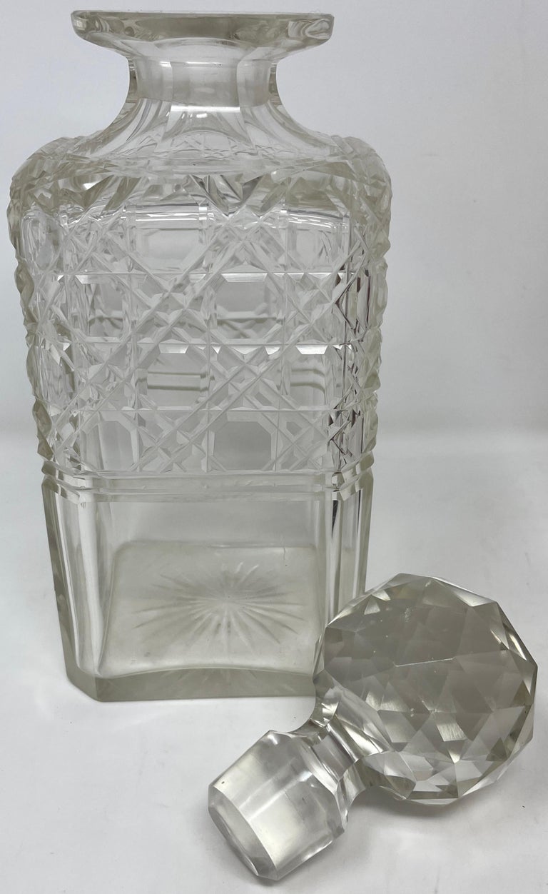 Antique English Silver-Plate, Golden Oak and Cut Crystal Tantalus ...