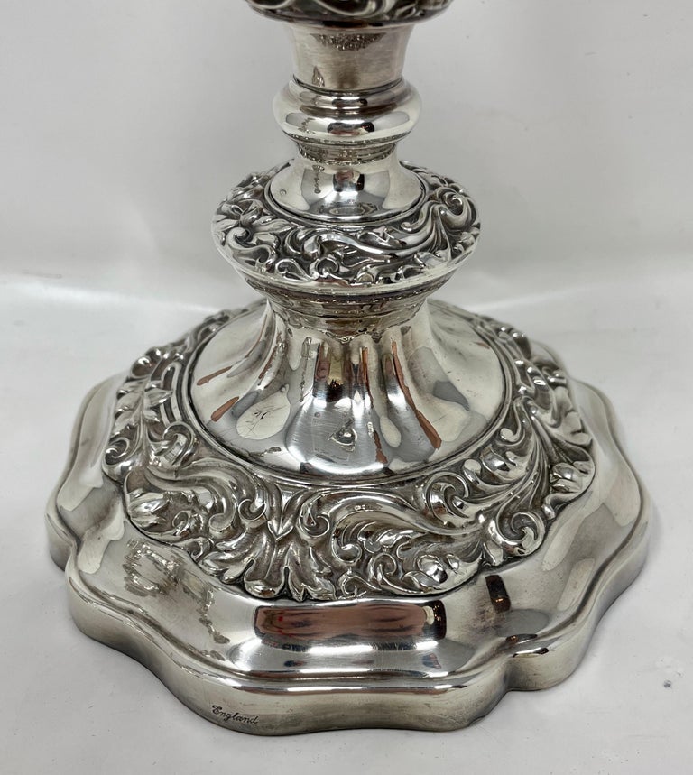 Antique English Silver Plated Candlesticks, circa 1895-1910 For Sale at ...