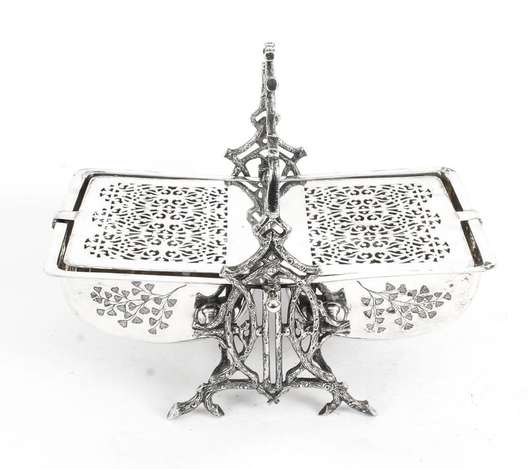 Antique English Silver Plated Folding Sweets Biscuit Box, 19th Century ...