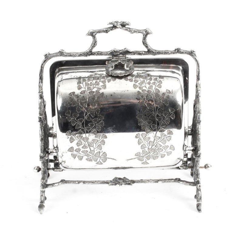 Antique English Silver Plated Folding Sweets Biscuit Box, 19th Century ...