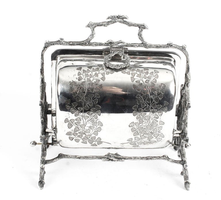 Antique English Silver Plated Folding Sweets Biscuit Box, 19th Century ...