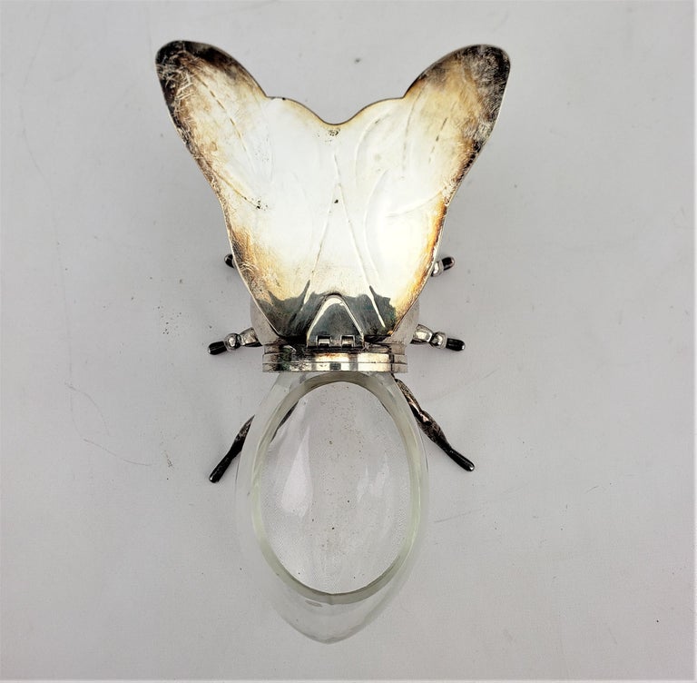 Antique English Silver Plated and Glass Figural Bee or Wasp Condiment ...