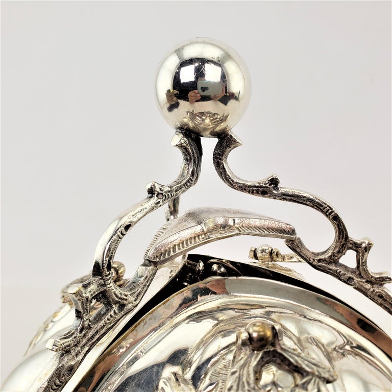 Antique English Silver Plated Mechanical Biscuit Barrel or Biscuiteer ...
