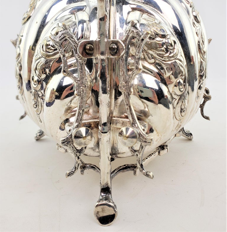 Antique English Silver Plated Mechanical Biscuit Barrel or Biscuiteer ...