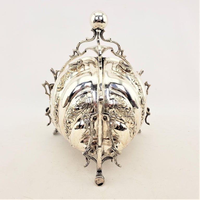 Antique English Silver Plated Mechanical Biscuit Barrel or Biscuiteer ...