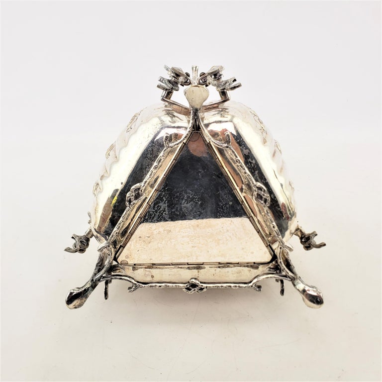 Antique English Silver Plated Mechanical Biscuit Barrel or Biscuiteer ...