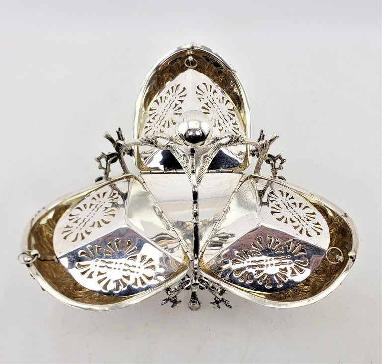 Antique English Silver Plated Mechanical Biscuit Barrel or Biscuiteer ...
