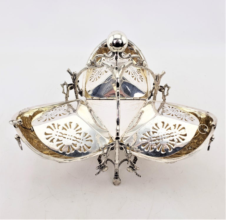 Antique English Silver Plated Mechanical Biscuit Barrel or Biscuiteer ...