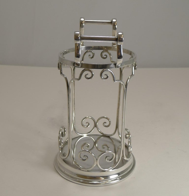 Antique English Silver Plated Wine Bottle Caddy / Holder by James Dixon ...