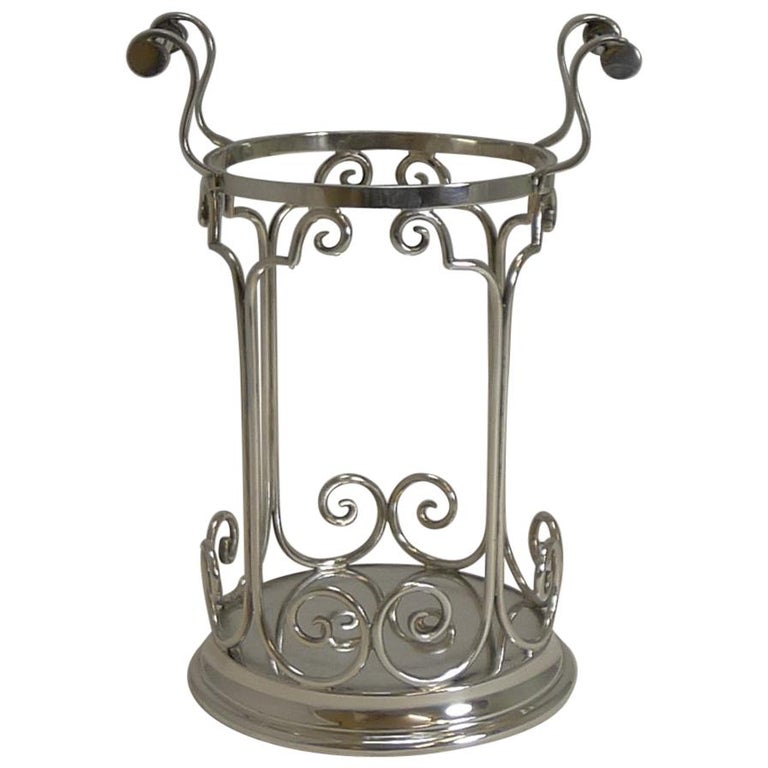 Antique English Silver Plated Wine Bottle Caddy / Holder by James Dixon ...