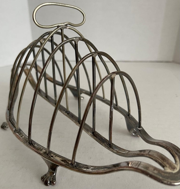 Antique English Silverplated Toast Rack For Sale at 1stDibs