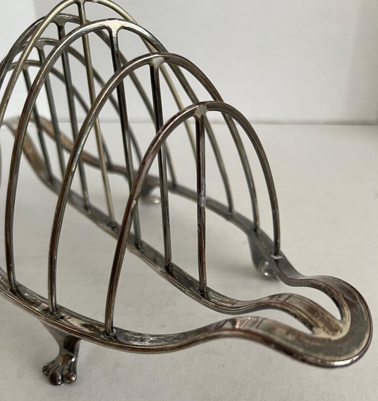 Antique English Silverplated Toast Rack For Sale at 1stDibs