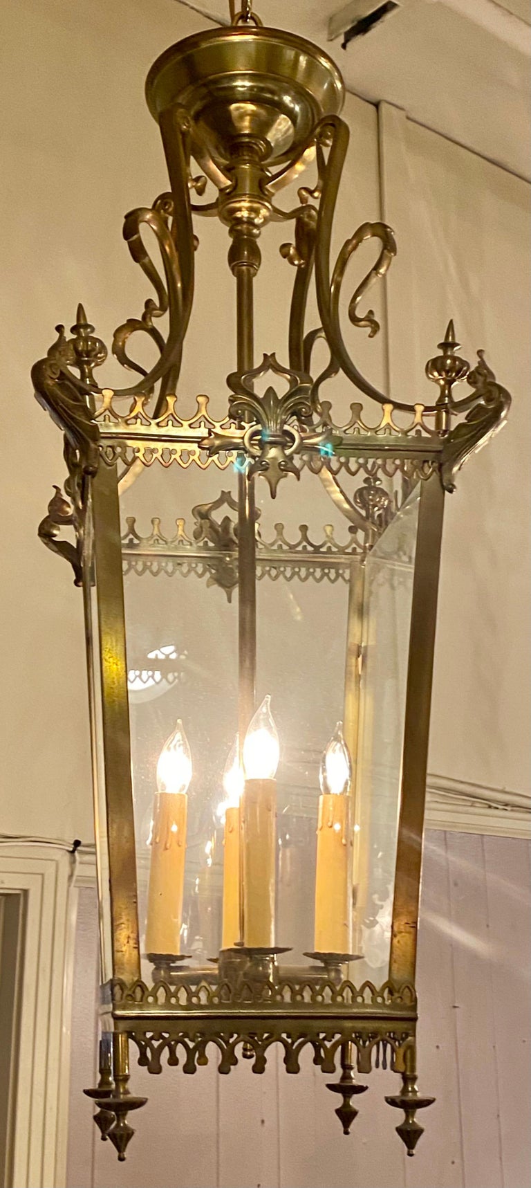 Antique English Solid Brass Hall Light, circa 1880-1890 For Sale at 1stDibs
