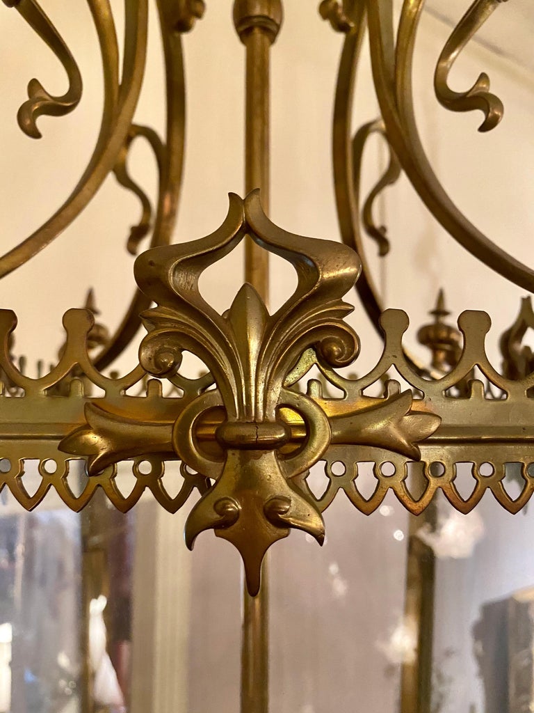 Antique English Solid Brass Hall Light, circa 1880-1890 For Sale at 1stDibs