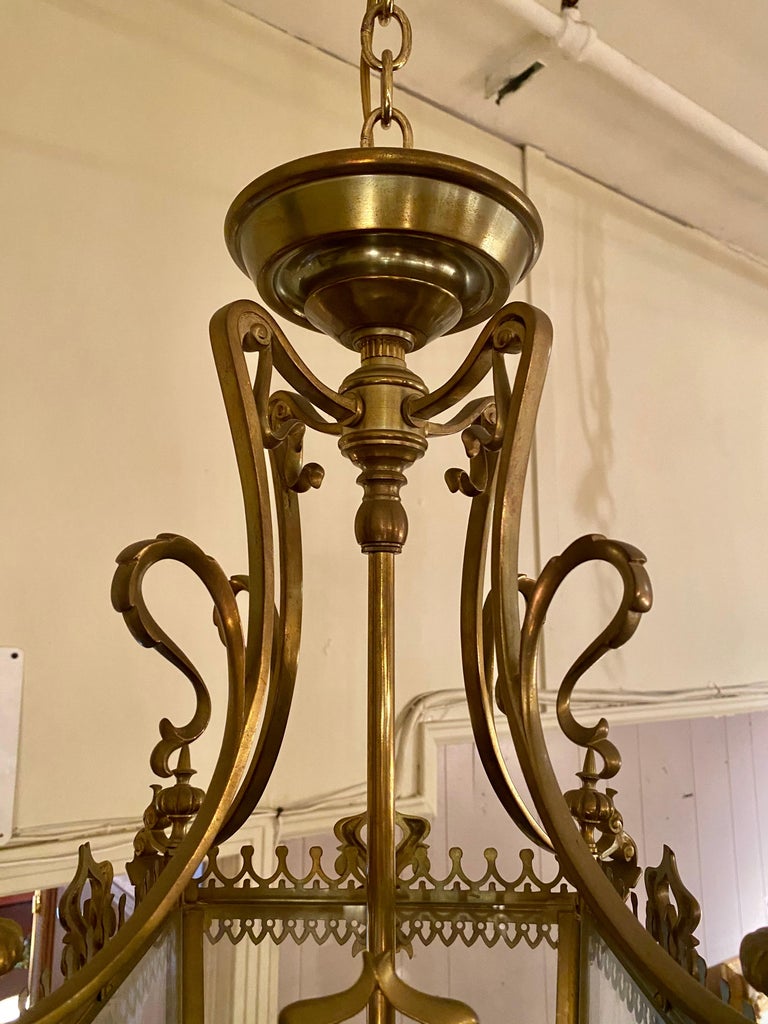 Antique English Solid Brass Hall Light, circa 1880-1890 For Sale at 1stDibs