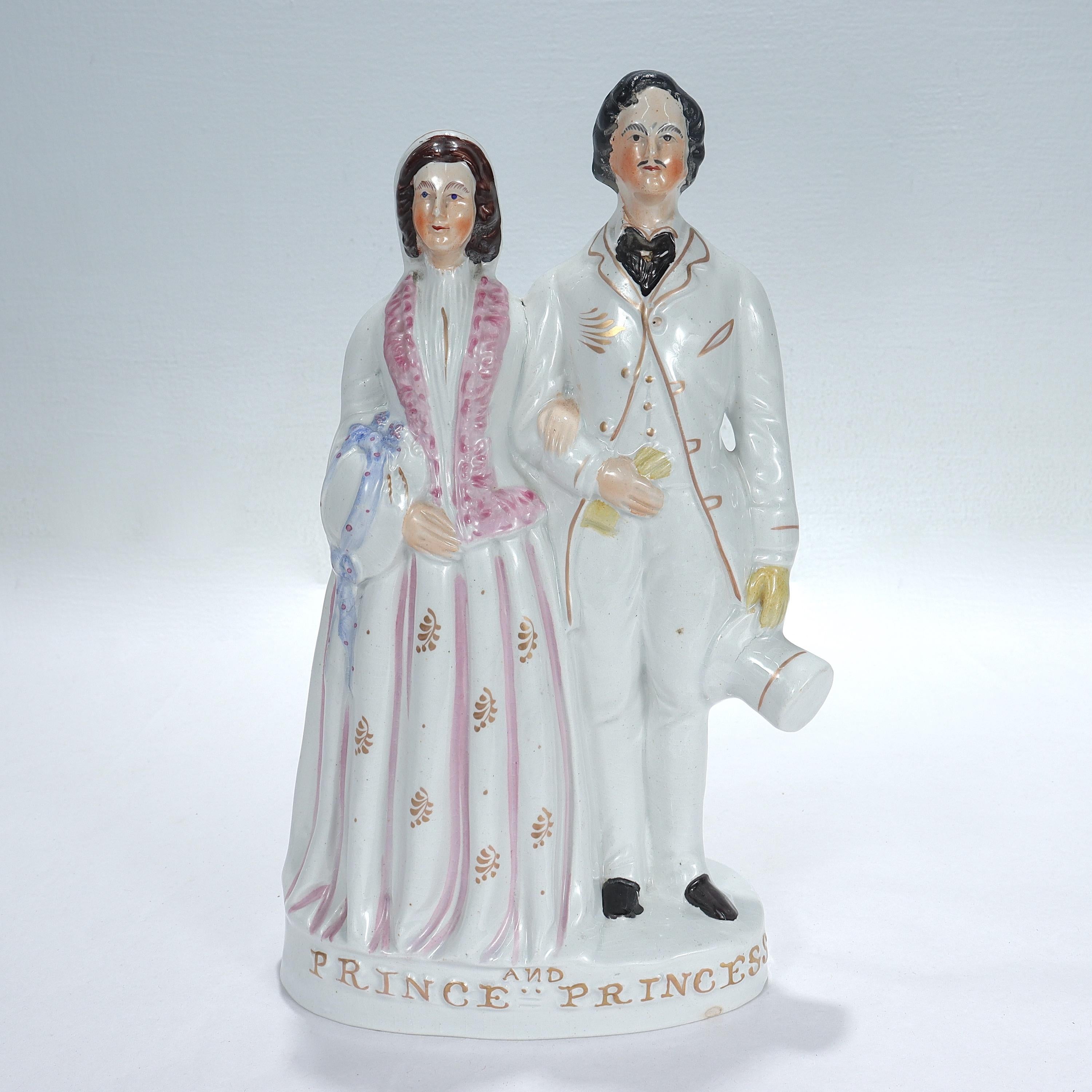 Antique English Staffordshire Pottery Figurine of "The Prince and ...