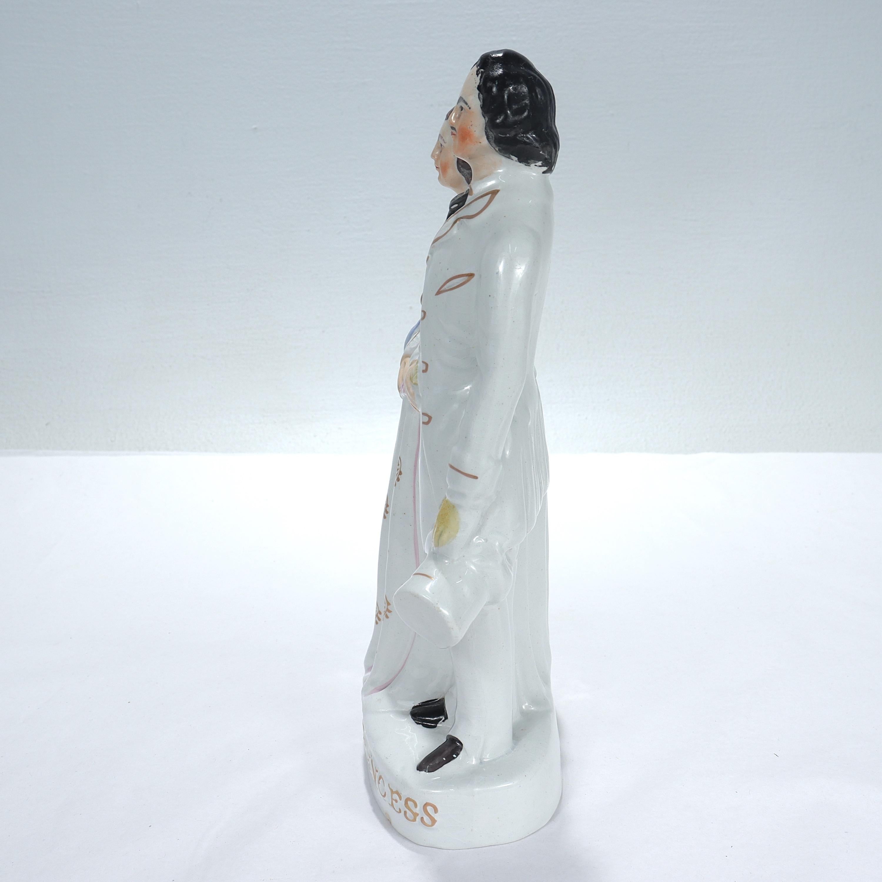 Antique English Staffordshire Pottery Figurine of "The Prince and ...