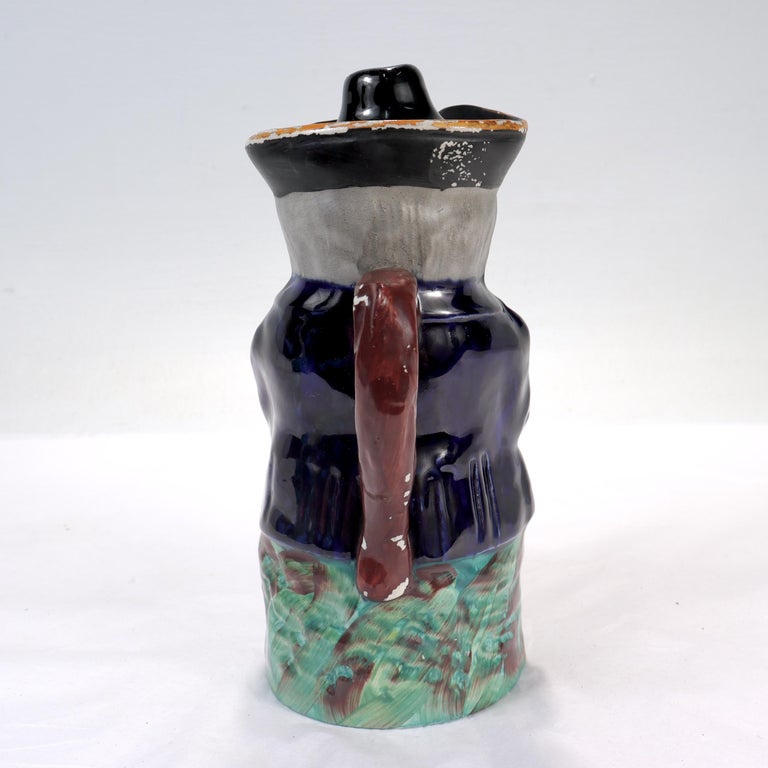 Antique English Staffordshire Pottery Toby Jug with a Tricorn Hat Lid ...
