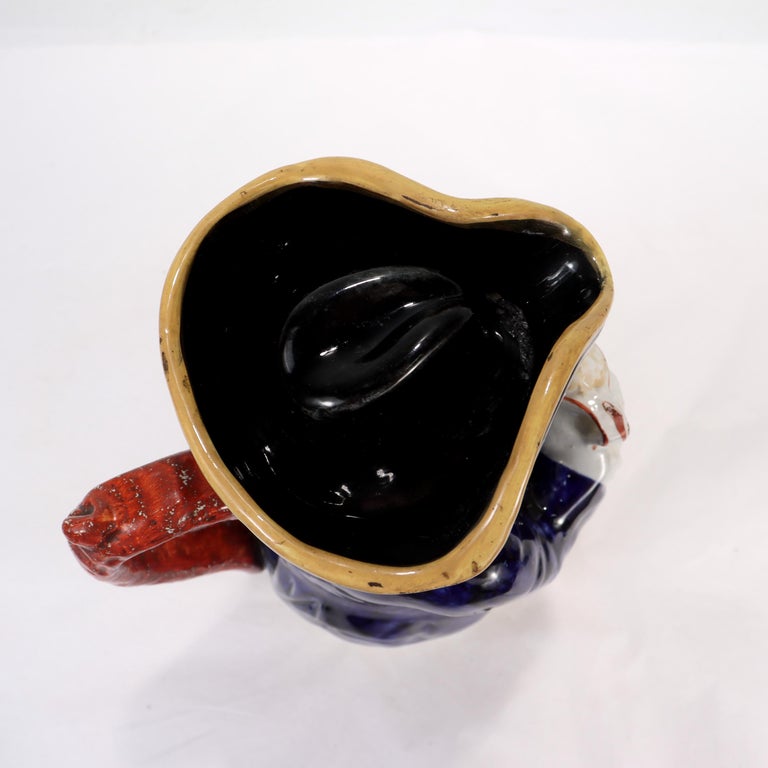 Antique English Staffordshire Pottery Toby Jug with Tricorn Hat Lid For ...