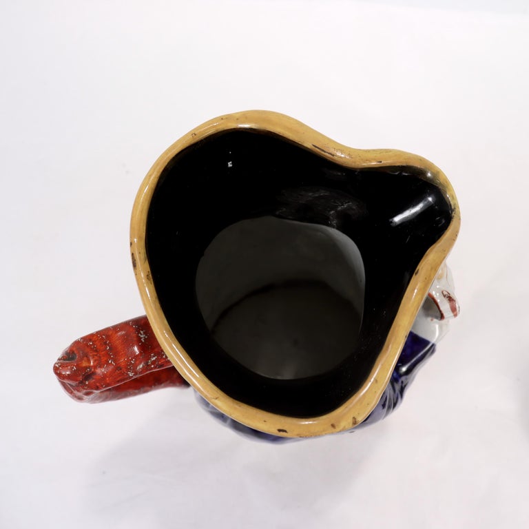 Antique English Staffordshire Pottery Toby Jug with Tricorn Hat Lid For ...