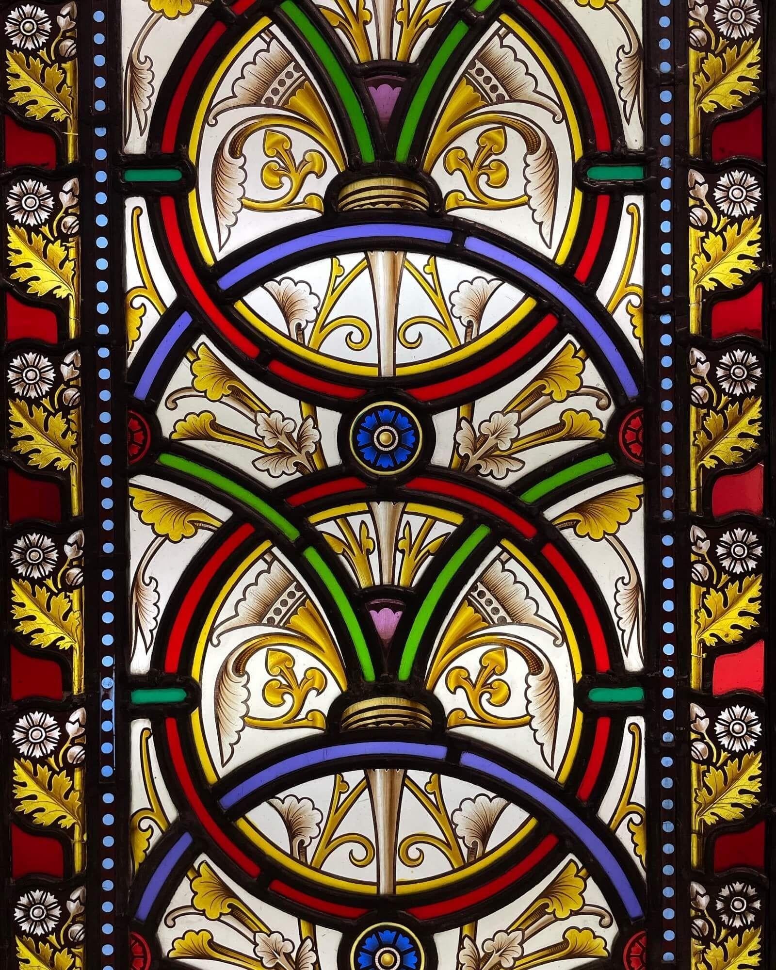 Antique English Stained Glass Church Window For Sale at 1stDibs