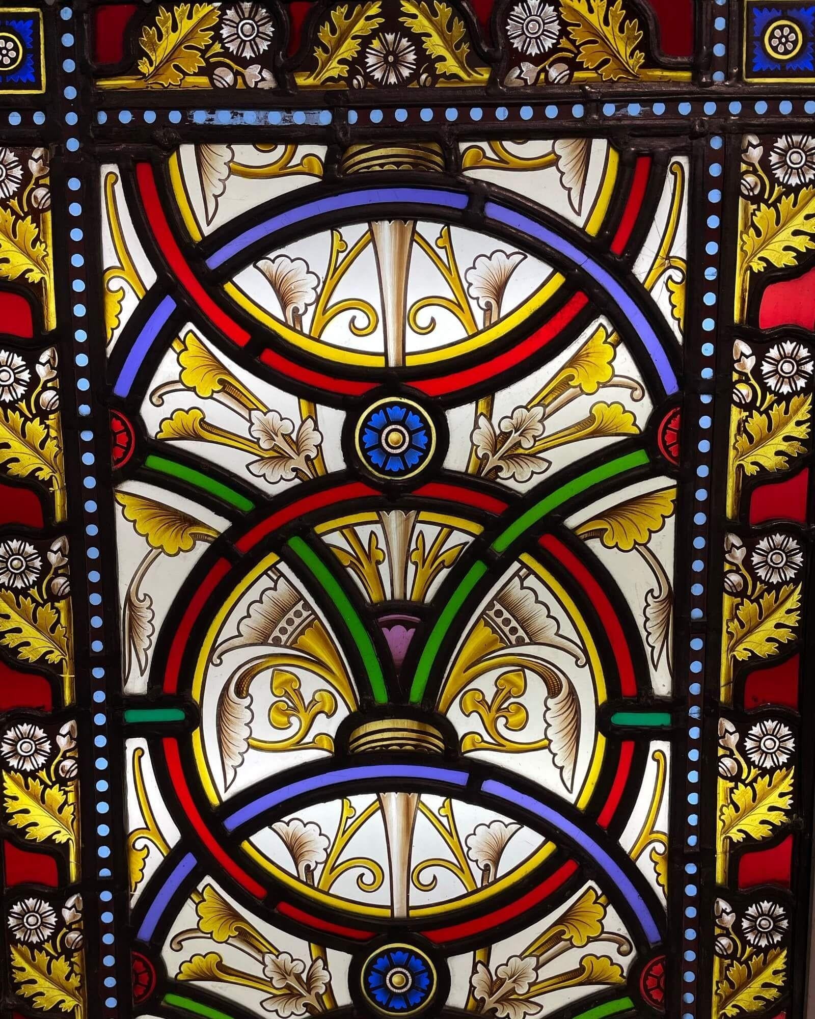 Antique English Stained Glass Church Window For Sale at 1stDibs