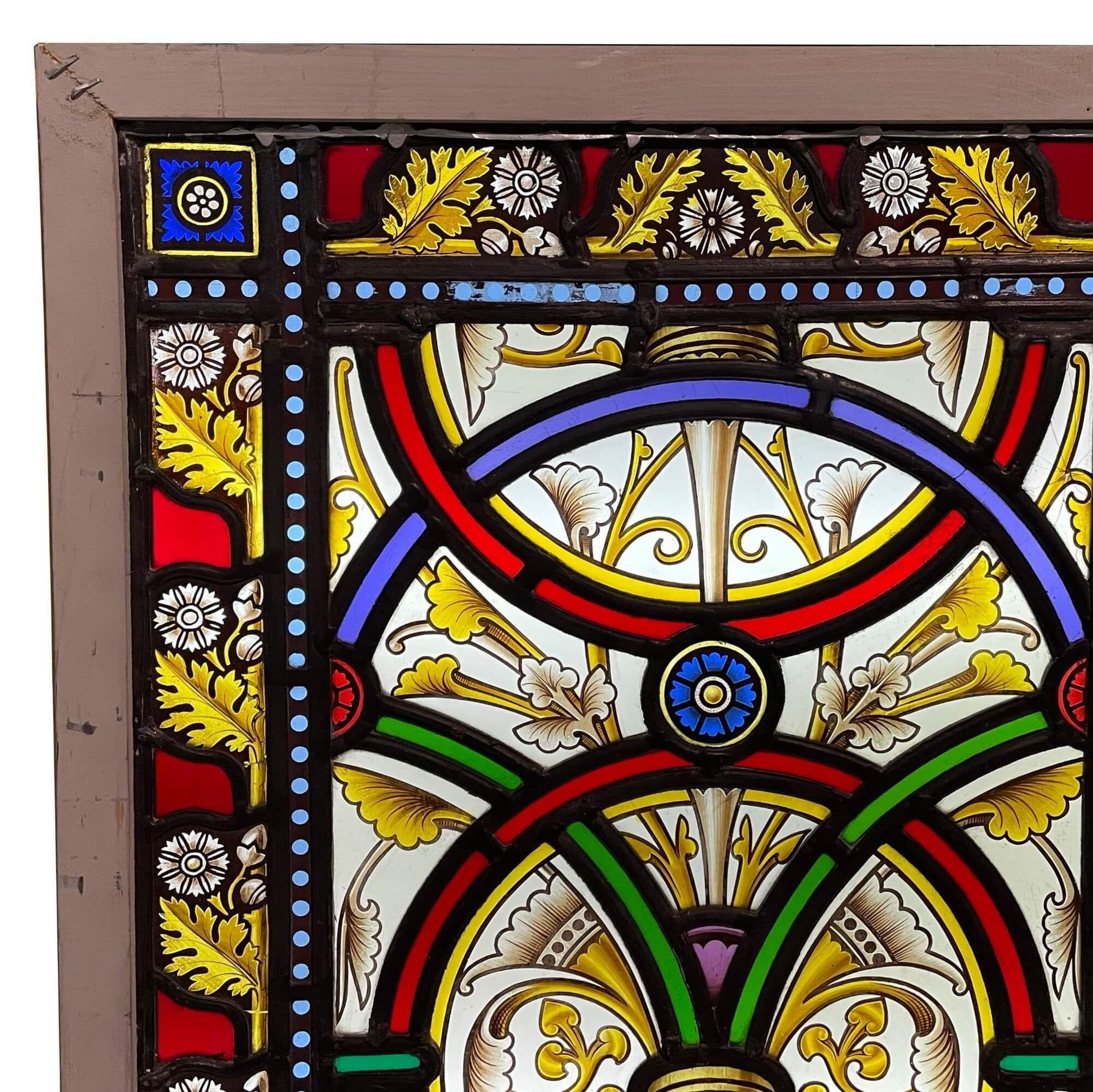 Antique English Stained Glass Church Window For Sale at 1stDibs