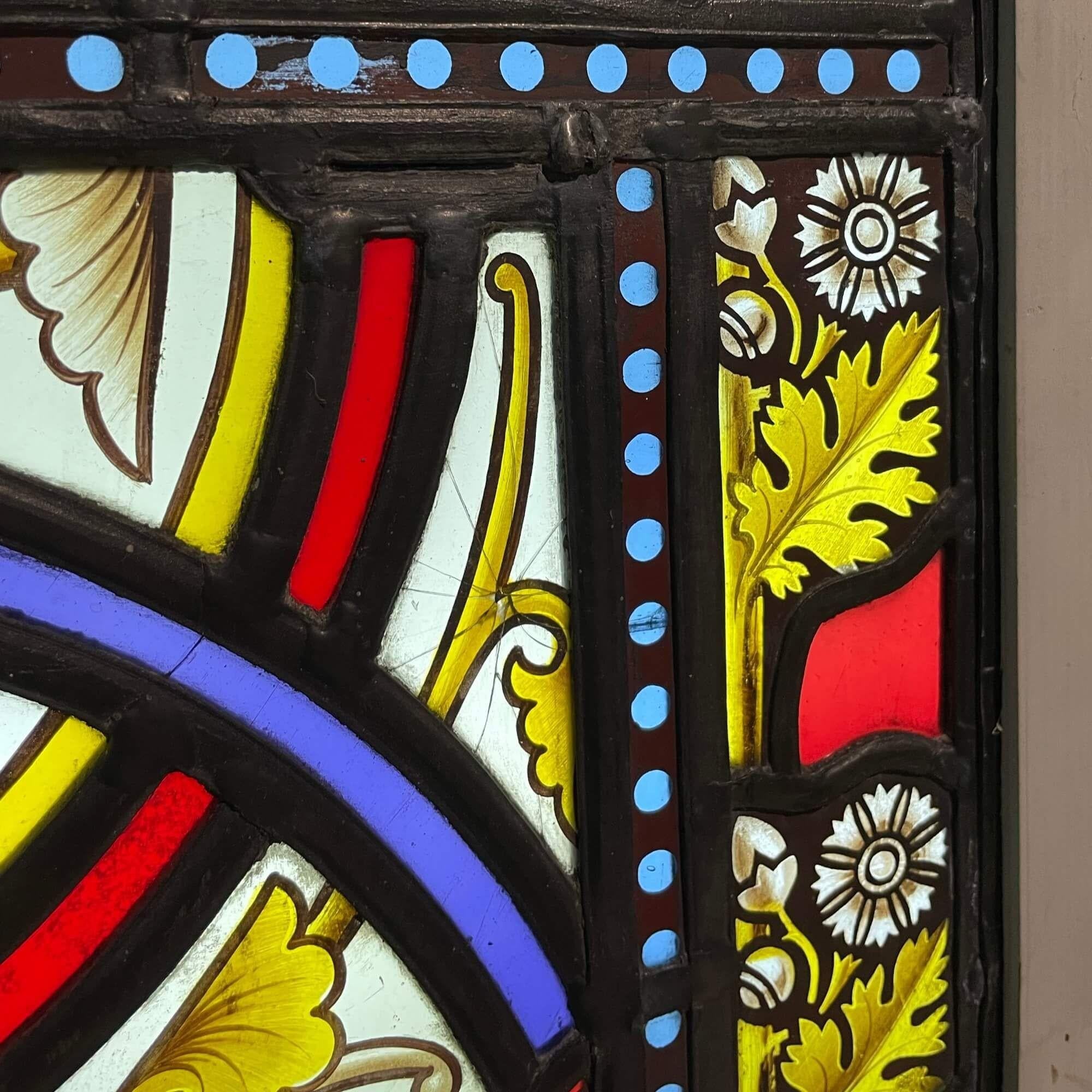 Antique English Stained Glass Church Window For Sale at 1stDibs