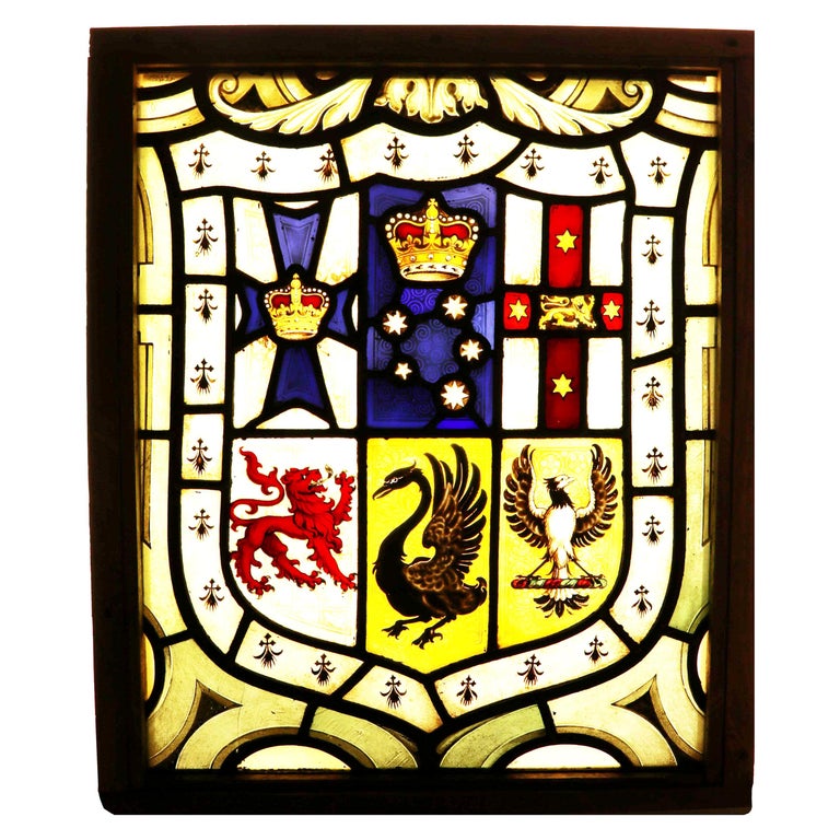 Antique English Stained Glass Panel at 1stDibs