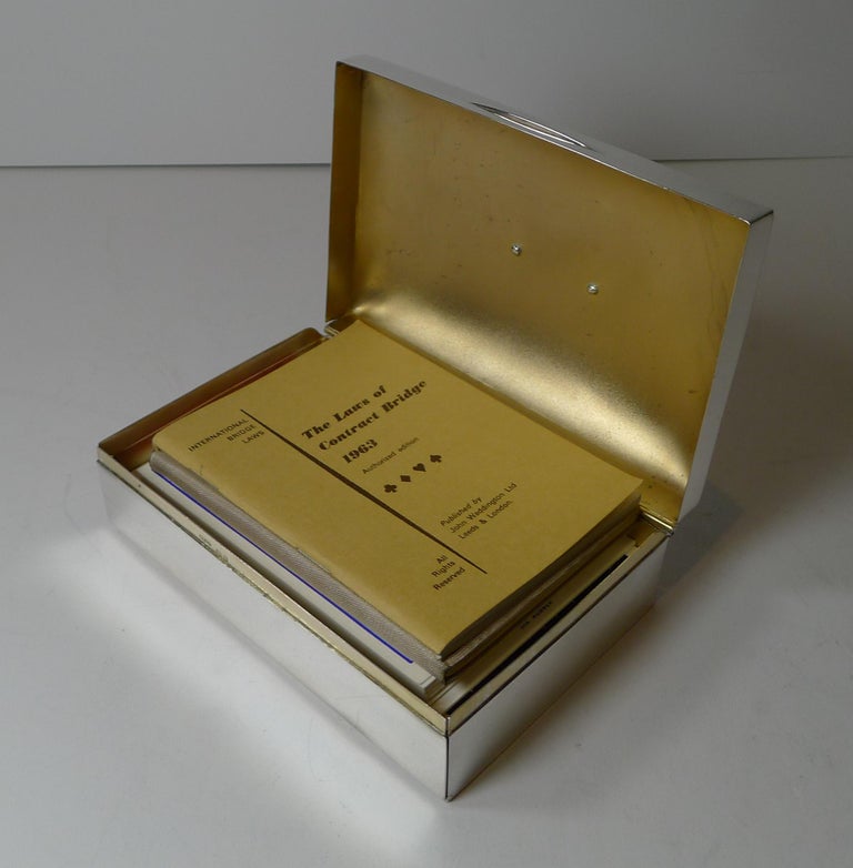 Antique English Sterling Silver Bridge / Playing Card Box, 1904 at 1stDibs