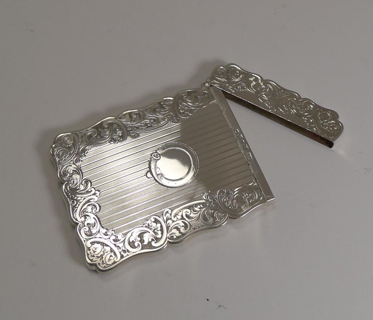 Antique English Sterling Silver Card Case, 1857 at 1stDibs