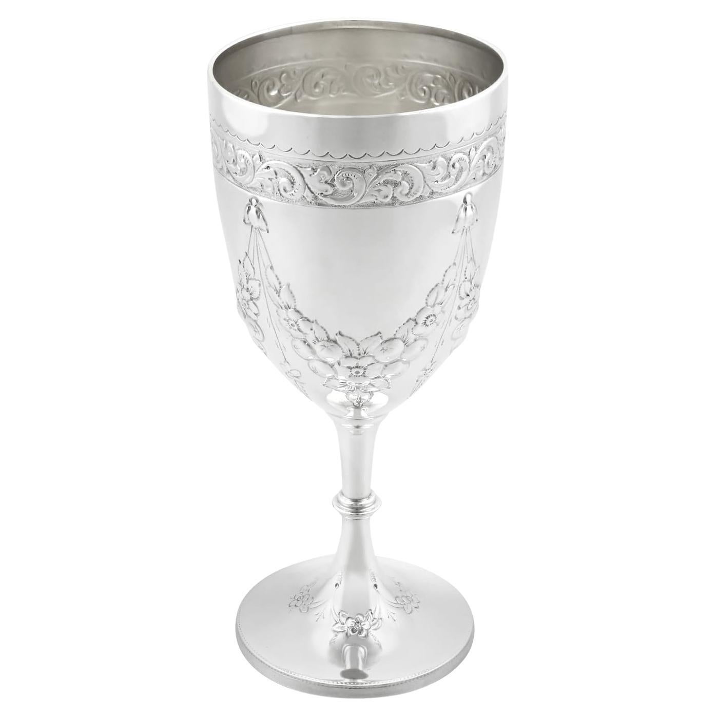 Antique English Sterling Silver Drinking Goblet For Sale at 1stDibs
