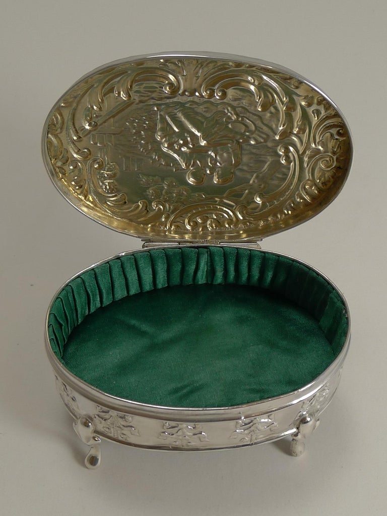 Antique, English Sterling Silver Figural Jewellery/Trinket Box, 1905 at ...