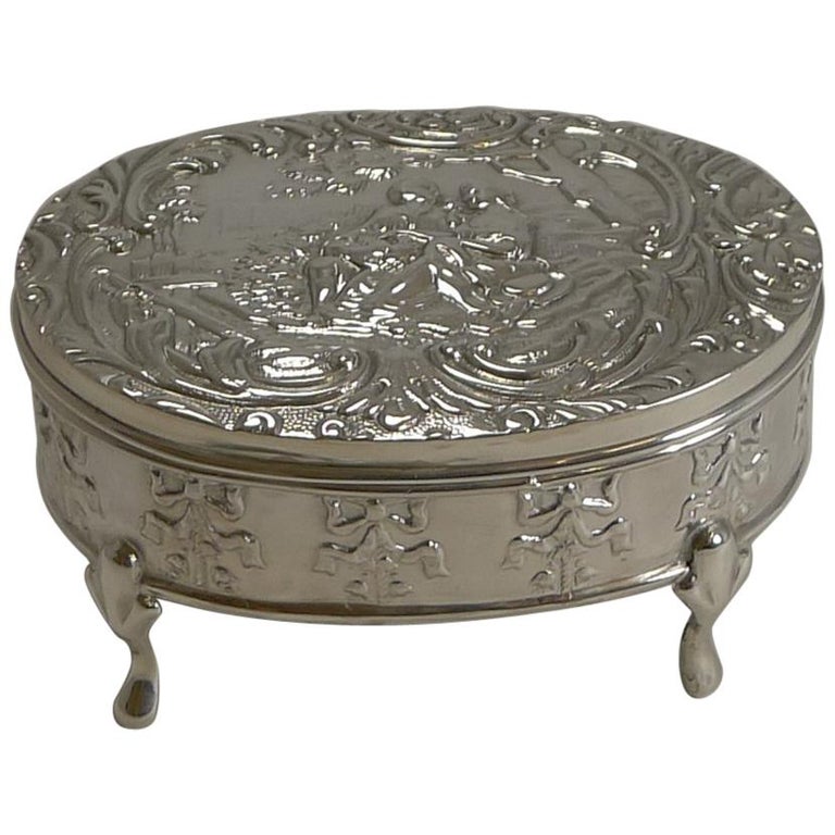 Antique, English Sterling Silver Figural Jewellery/Trinket Box, 1905 at ...