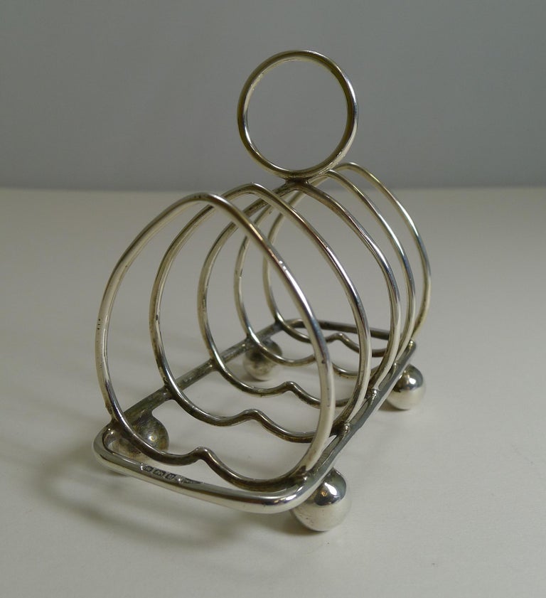 Antique English Sterling Silver Heart Toast Rack, 1912 by Walker and ...